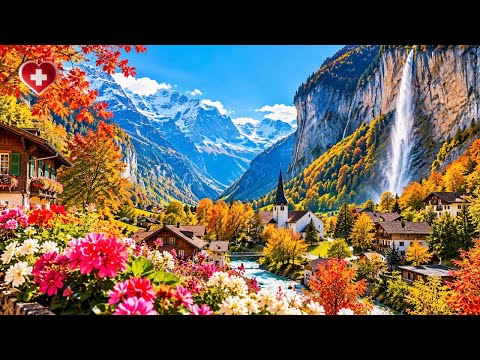 Autumn Magic in Switzerland 🇨🇭 | Beautiful Fall Colors & Peaceful Walks with Natural Sounds 🍁 [4K]