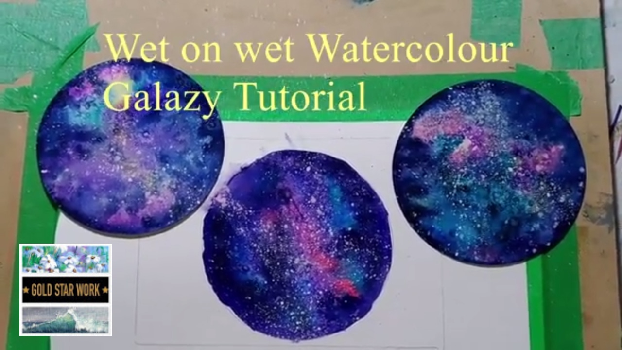 How to paint a Galaxy in Watercolour, method 1 - YouTube