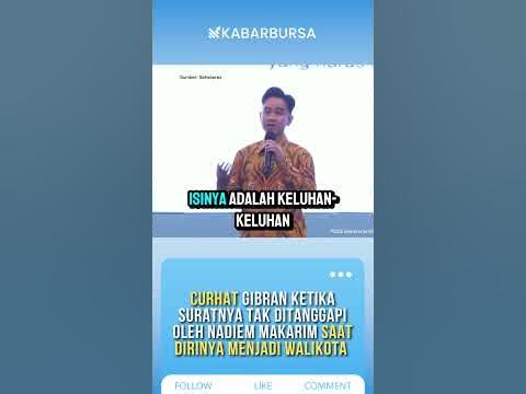 Gibran Curhat Suratnya 'Dicueki' Nadiem Makarim saat Masih Jadi Walkot Solo - YouTube