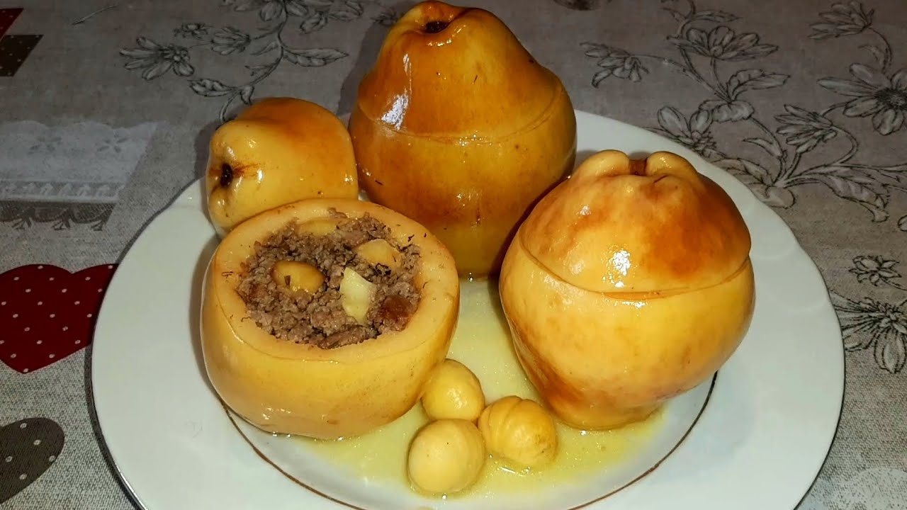 Heyva dolması.Asan və çox lezzetli heyva dolmaı 😋👍.Айва Фаршированная ...