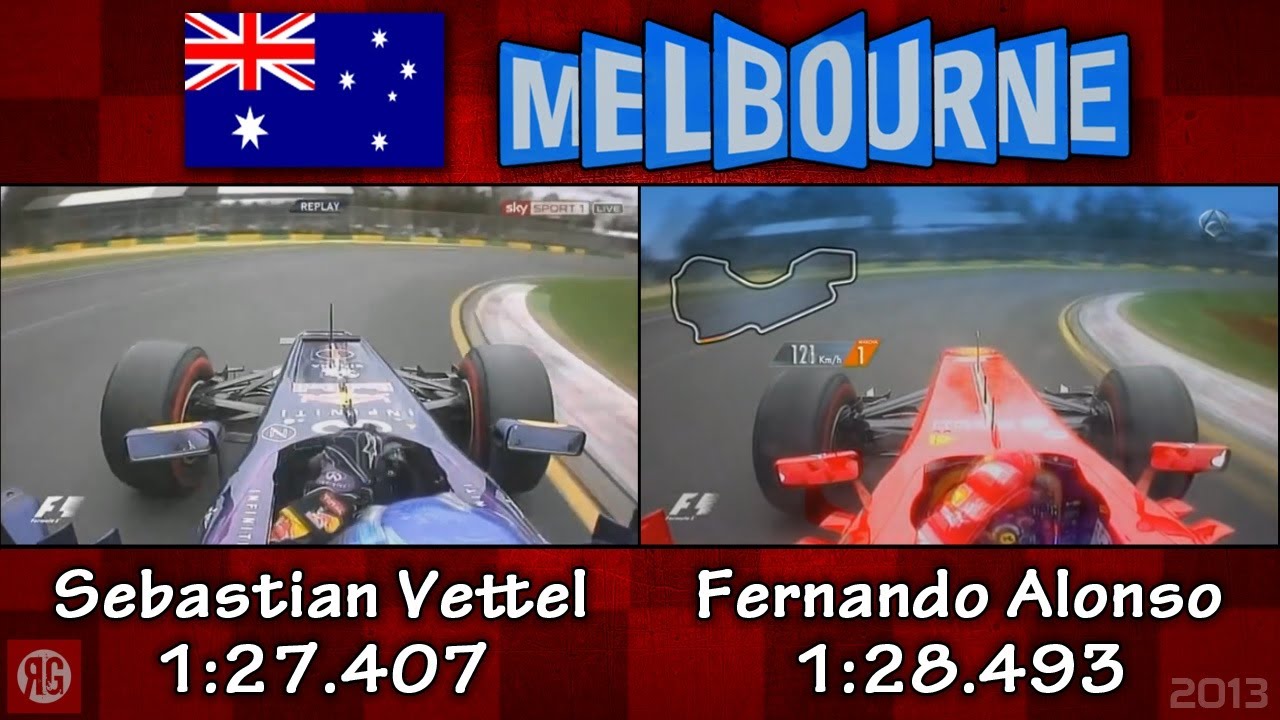GP Australia F1 2013 // Comparative Lap // Sebastian Vettel VS Fernando ...