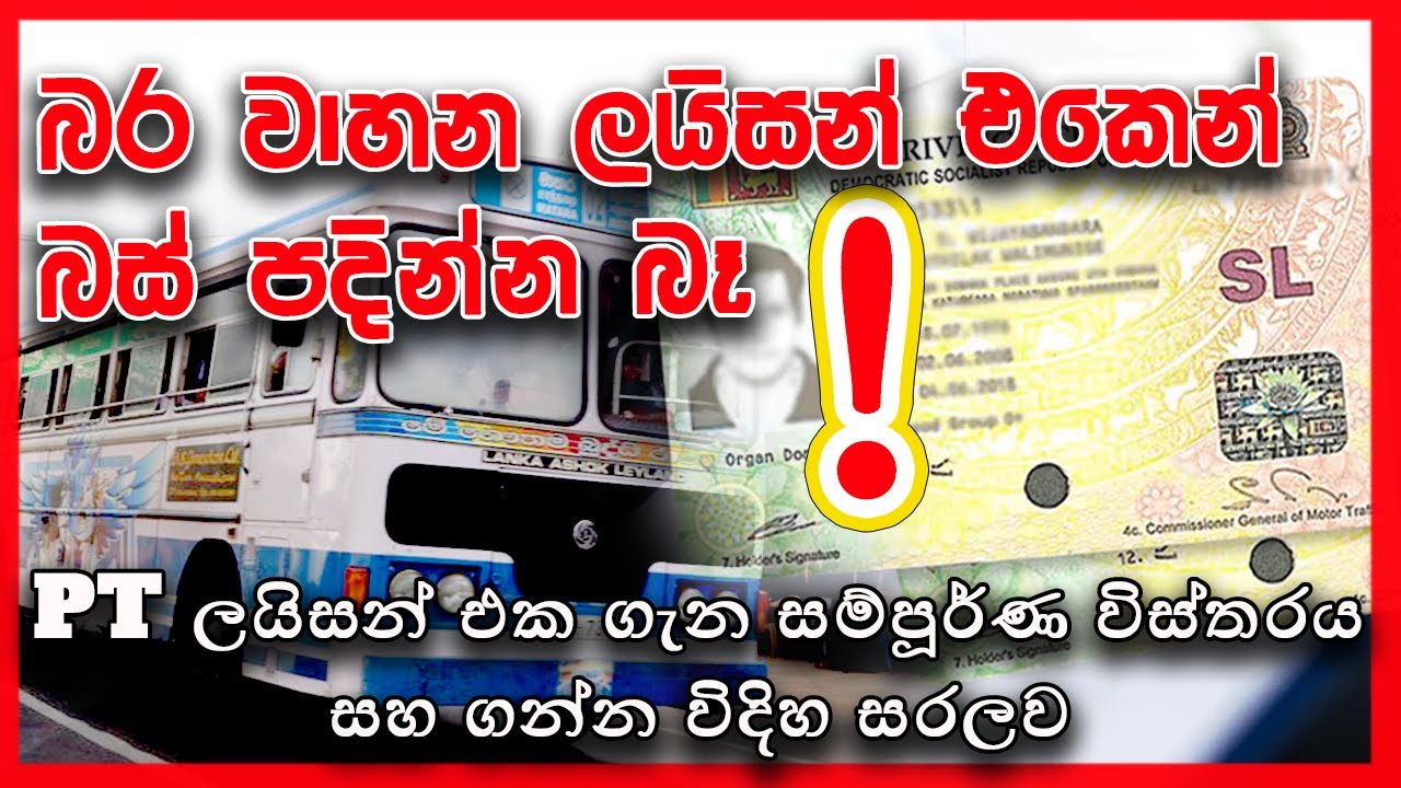 PT නැතුව බස් පදින්න බෑ || PT License || Public Transport License Sri ...