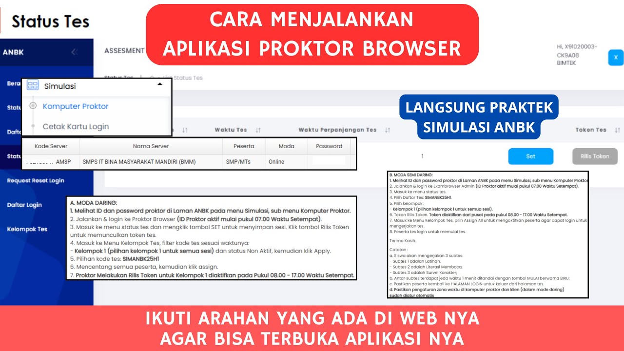 CARA MENJALANKAN APLIKASI PROKTOR BROWSER | UNTUK MODA ONLINE - YouTube