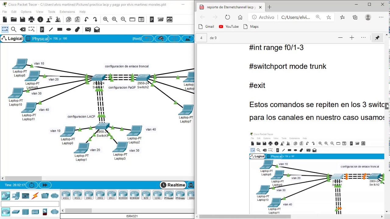 configuracion de lacp y pagp practica de etherchannel - YouTube