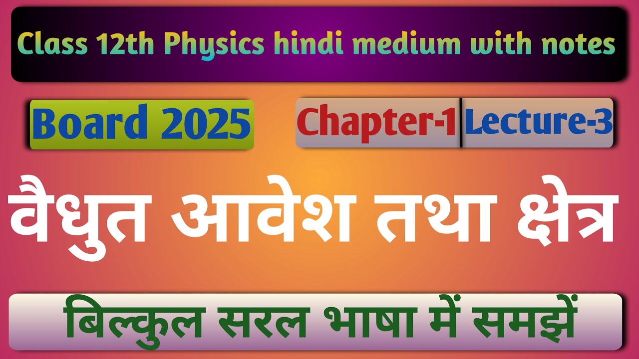 Class 12th Physics in hindi | Chapter - 1 वैधुत आवेश तथा क्षेत्र ...
