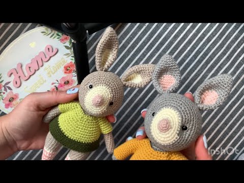 Обзор Ализе коттон голд твид, мои готовые игрушки крючком - YouTube