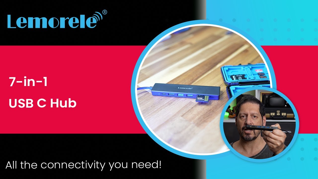 Lemorele 7 in 1 USB Hub | All the connectivity you need - YouTube