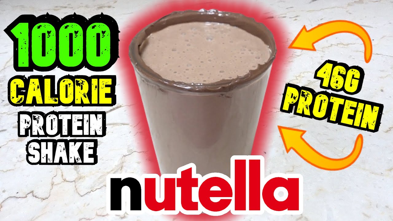 1000 CALORIE NUTELLA PROTEIN SHAKE // HIGH PROTEIN HIGH CARB MUSCLE ...