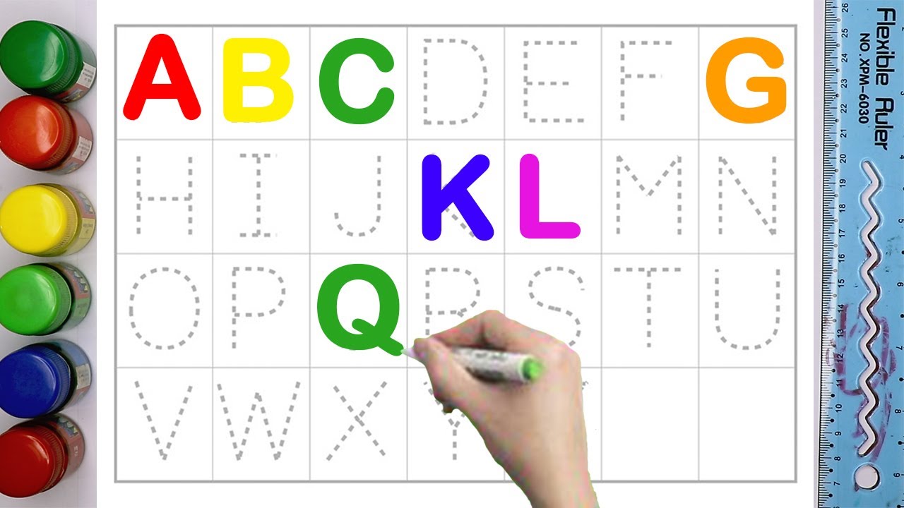 Learn English Alphabets Abc in Capital letters, A for Apple B for Ball ...