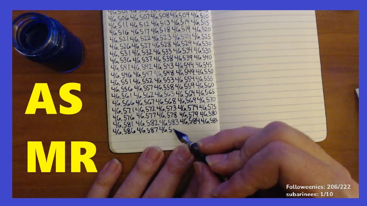 ASMR writing/counting 😴 first calligraphy dip pen video (very satisfy ...