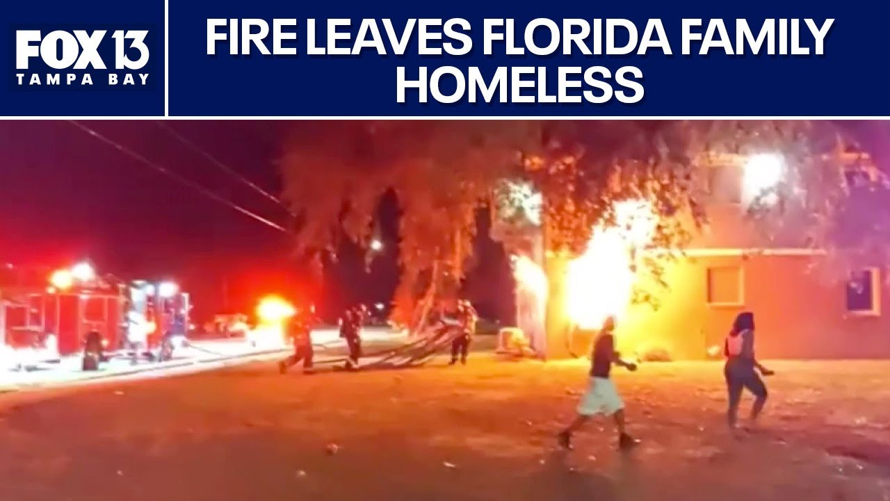 Florida family homeless after candle sparks house fire - YouTube