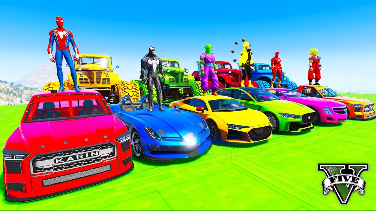 SPIDERMAN Epic New Car Race Challenge by Trevor and Shark #8 - YouTube