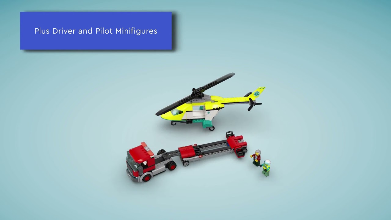 LEGO 60343 City Rescue Helicopter Transport Toy - Smyths Toys - YouTube