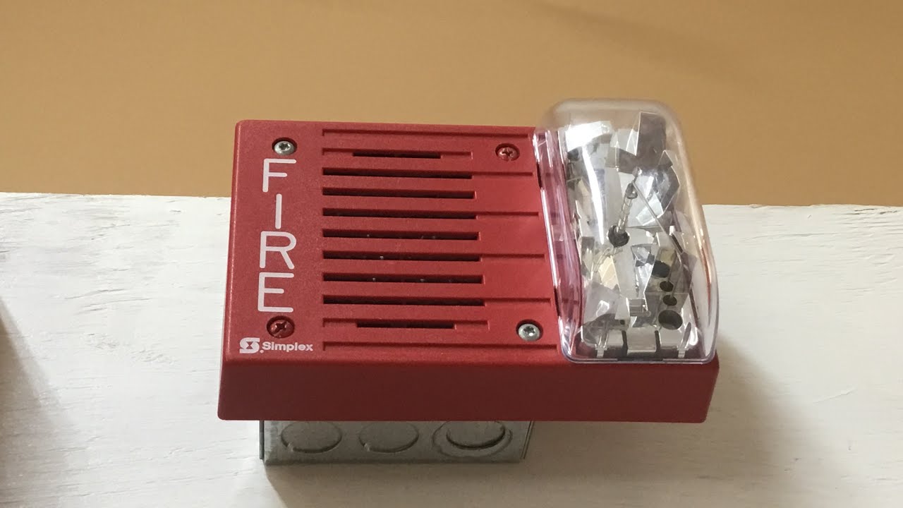 Fire Alarm System Test 28 | Simplex 4903 Mechanical Horn Strobe - YouTube