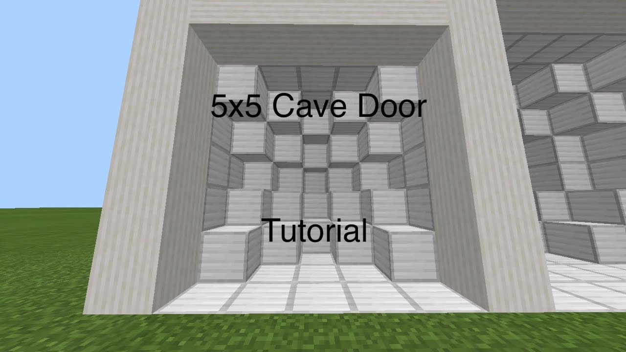 [Tutorial] MCPE 5x5 Synchronized Double Cave Door - YouTube