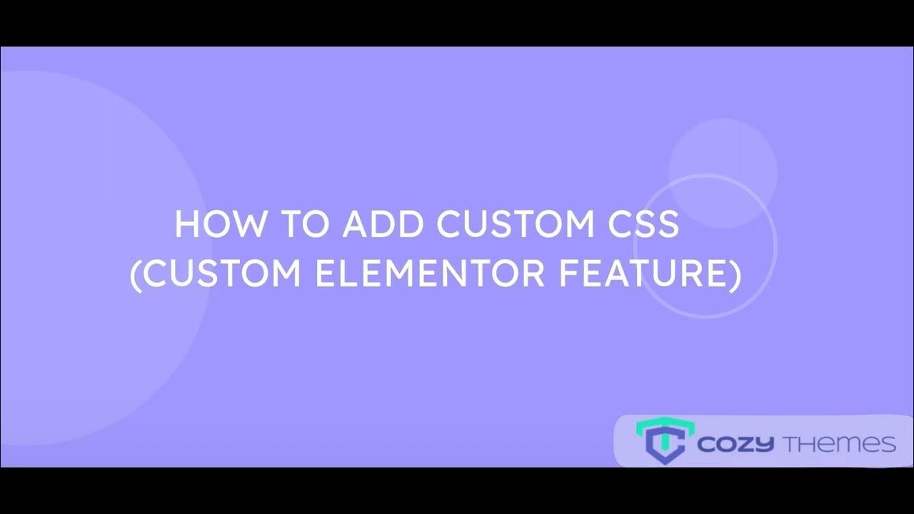 How To Add Custom Css Youtube