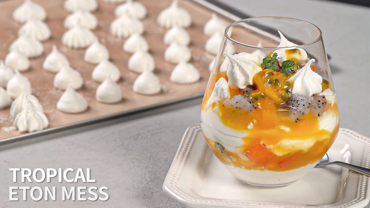 동남아 여행 느낌 나는 디저트 트로피컬이튼매스 | Tropical eton mess - YouTube