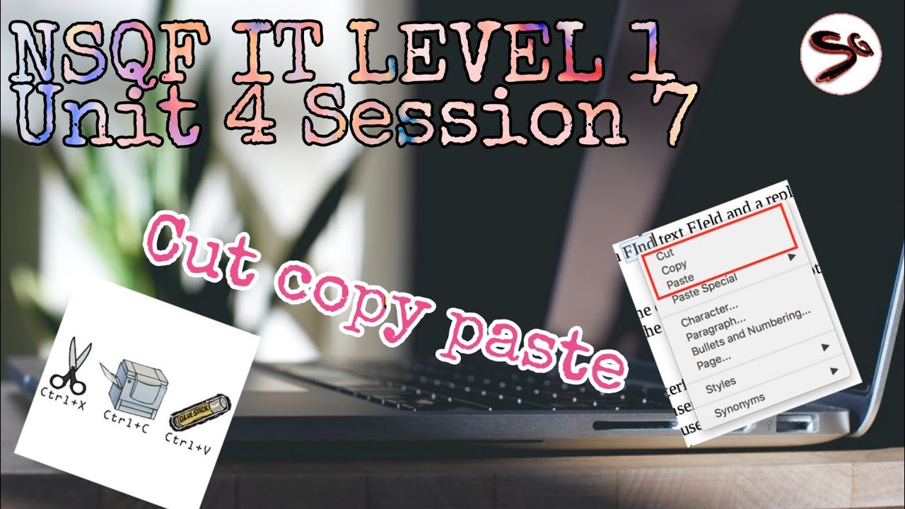 NSQF IT LEVEL 1 UNIT 4 SESSION 7 || CUT COPY PASTE - YouTube