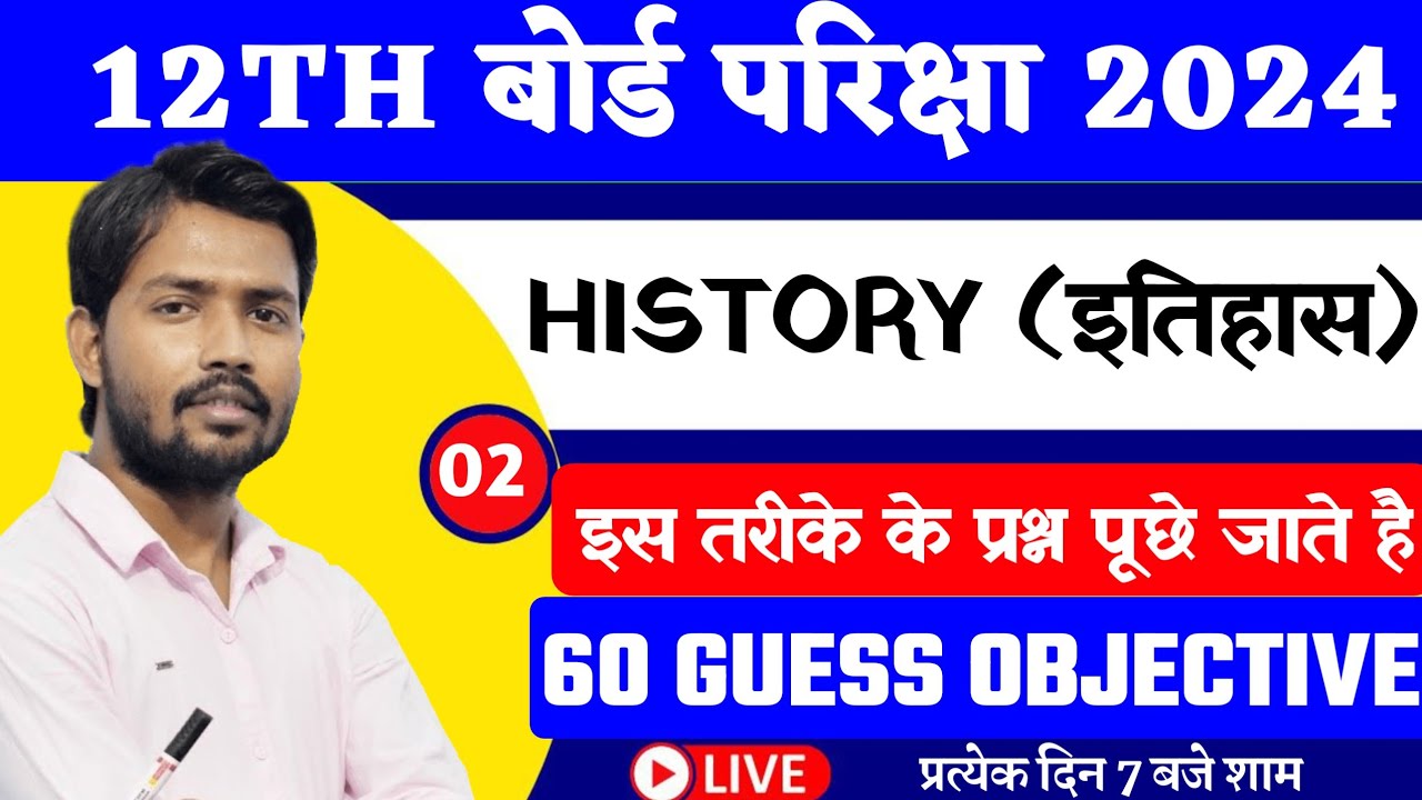 12th history guess objective question 2024|| 12th History Model paper ...