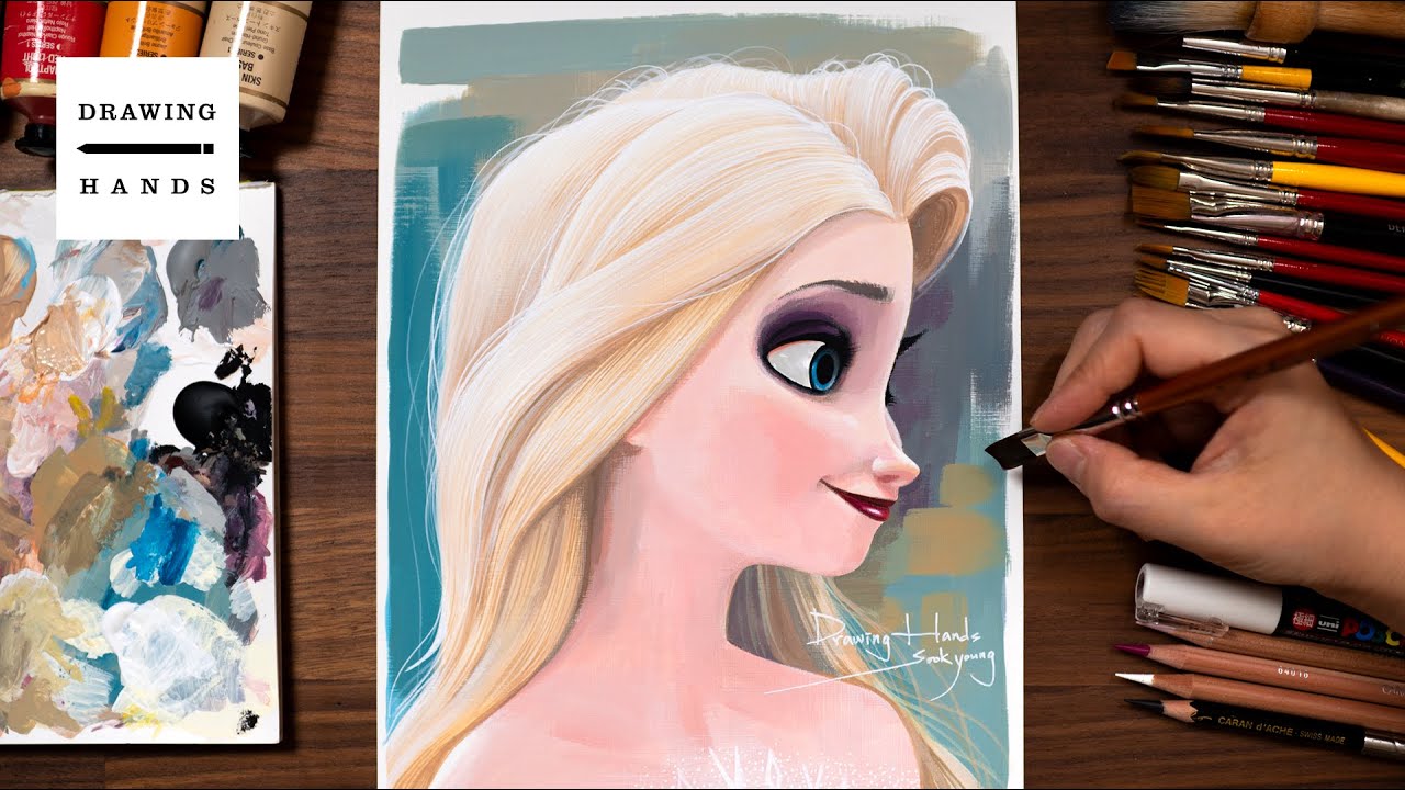 Drawing Frozen2 - Elsa [Drawing Hands] - YouTube
