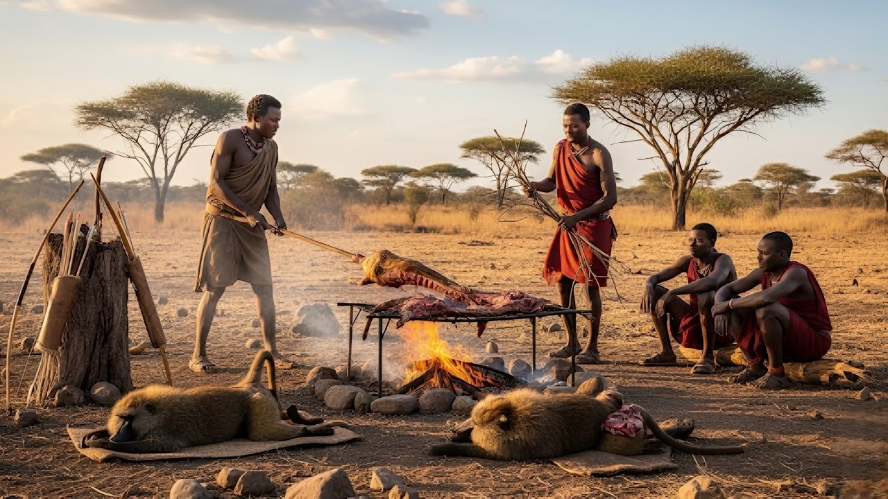 WILD Baboon Monkey Hunt with Africa’s MOST FEARLESS Skilled Hunters 🏹 ...