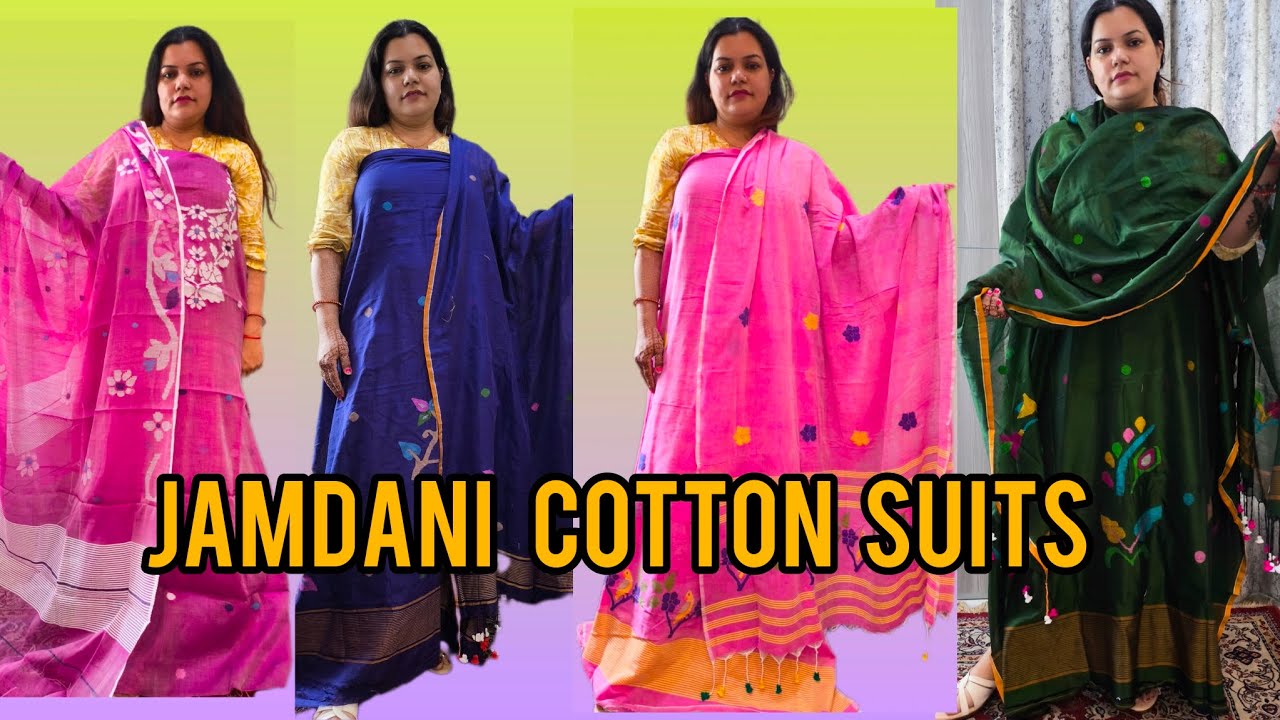 18-7-24🌼NEW collection Jamdani cotton suits🌼 order 7888764663🌼free ...