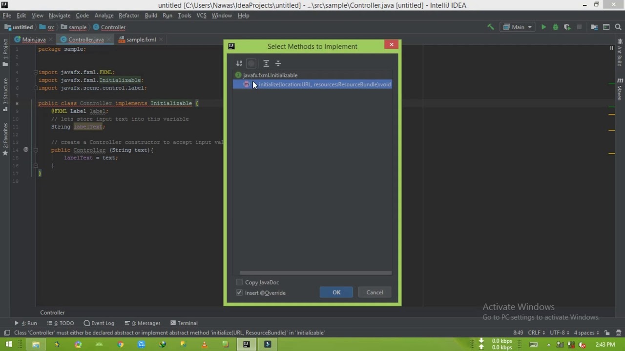 Passing Variable To Javafx Controller At Initialization Method 1 Youtube