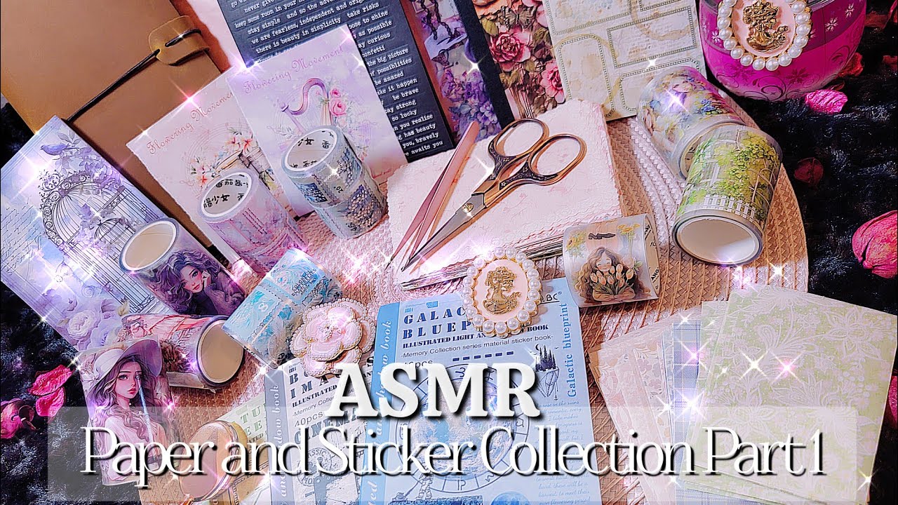 ASMR Paper and Sticker Collection to start Journaling Part 1 (No ...