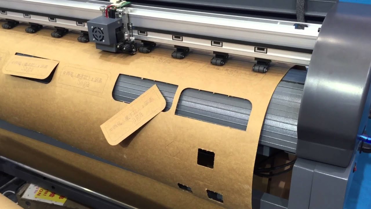 SAGA industrial garment pen draw & cutting plotter for 45g paper - YouTube