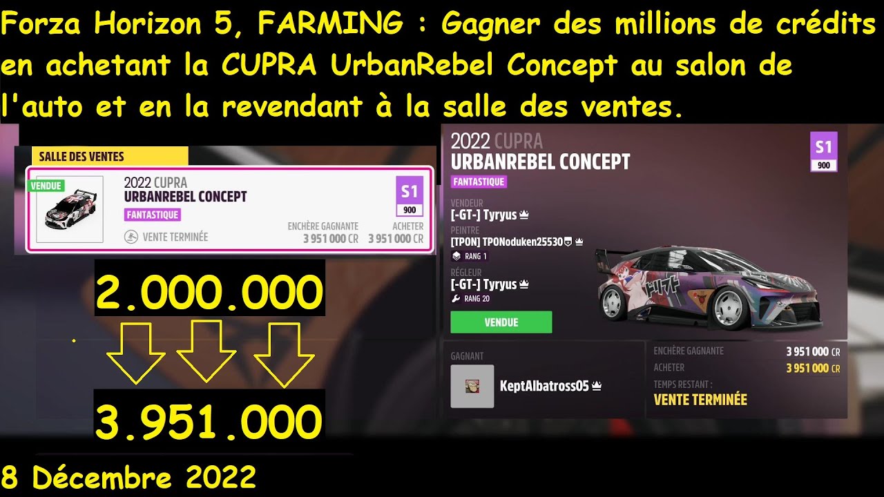 Forza Horizon 5 (FH5) FARMING Gagner des millions de crédits en vendant ...