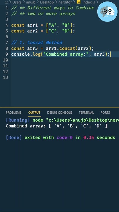 Javascript Mastery Quick Ways To Merge Arrays In Just 30 Seconds Shorts Viral Youtube