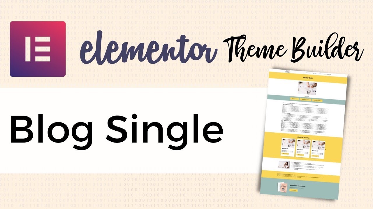 Blogartikel Design - Elementor Blog Single - YouTube