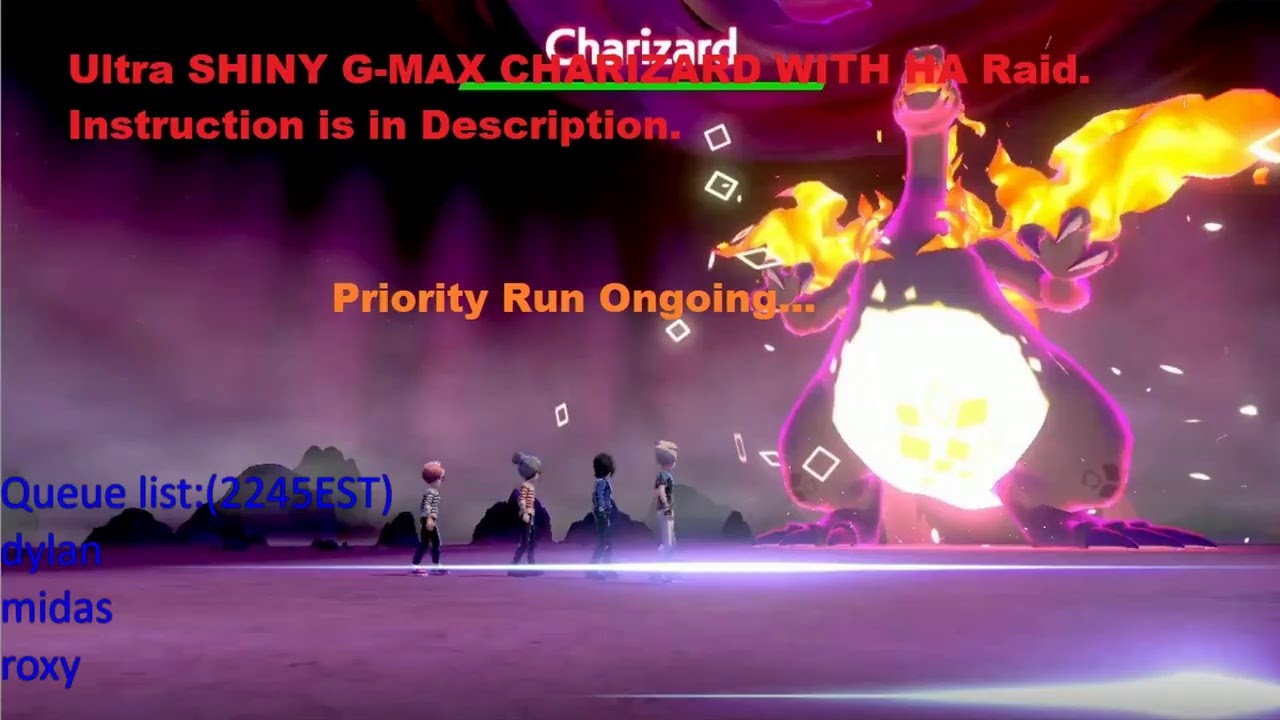 Pokemon Sword and Shield Ultra Shiny G-MAX CHARIZARD with HA RAID (No ...