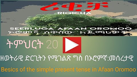 The simple present tense in Afaan Oromoo ዘወትራዊ ድርጊት በኦሮምኛ - YouTube