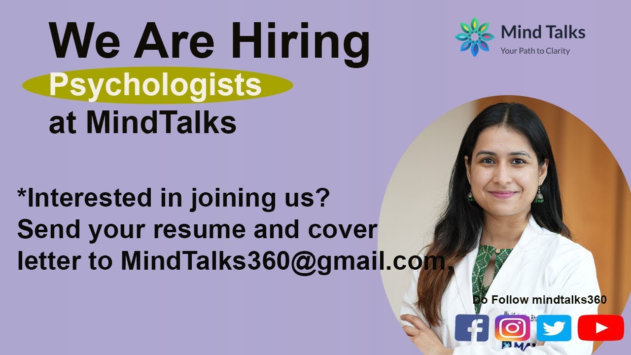 We Are Hiring Psychologists at MindTalks // MindTalks360 - YouTube