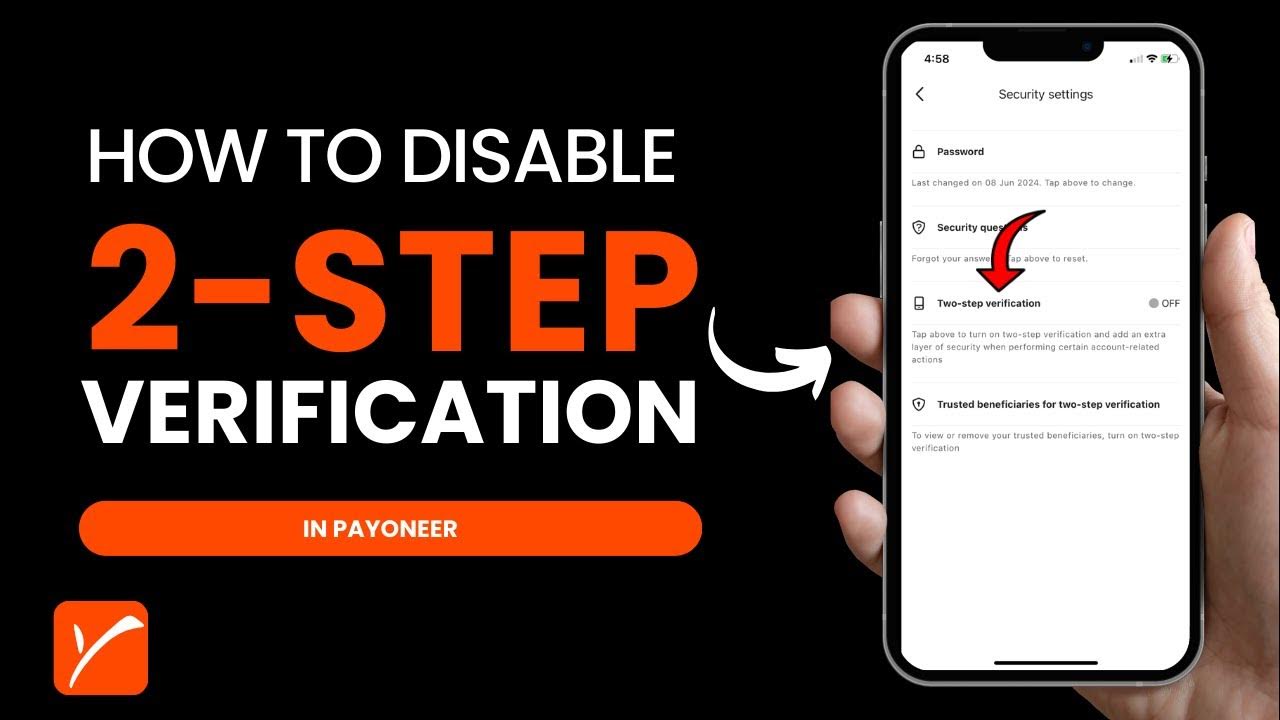 How to Disable Two Step Verification Payoneer - YouTube
