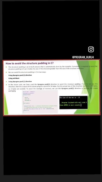 What Is Structure Padding In C Coding Cprograming Programmer Program Cprogramming