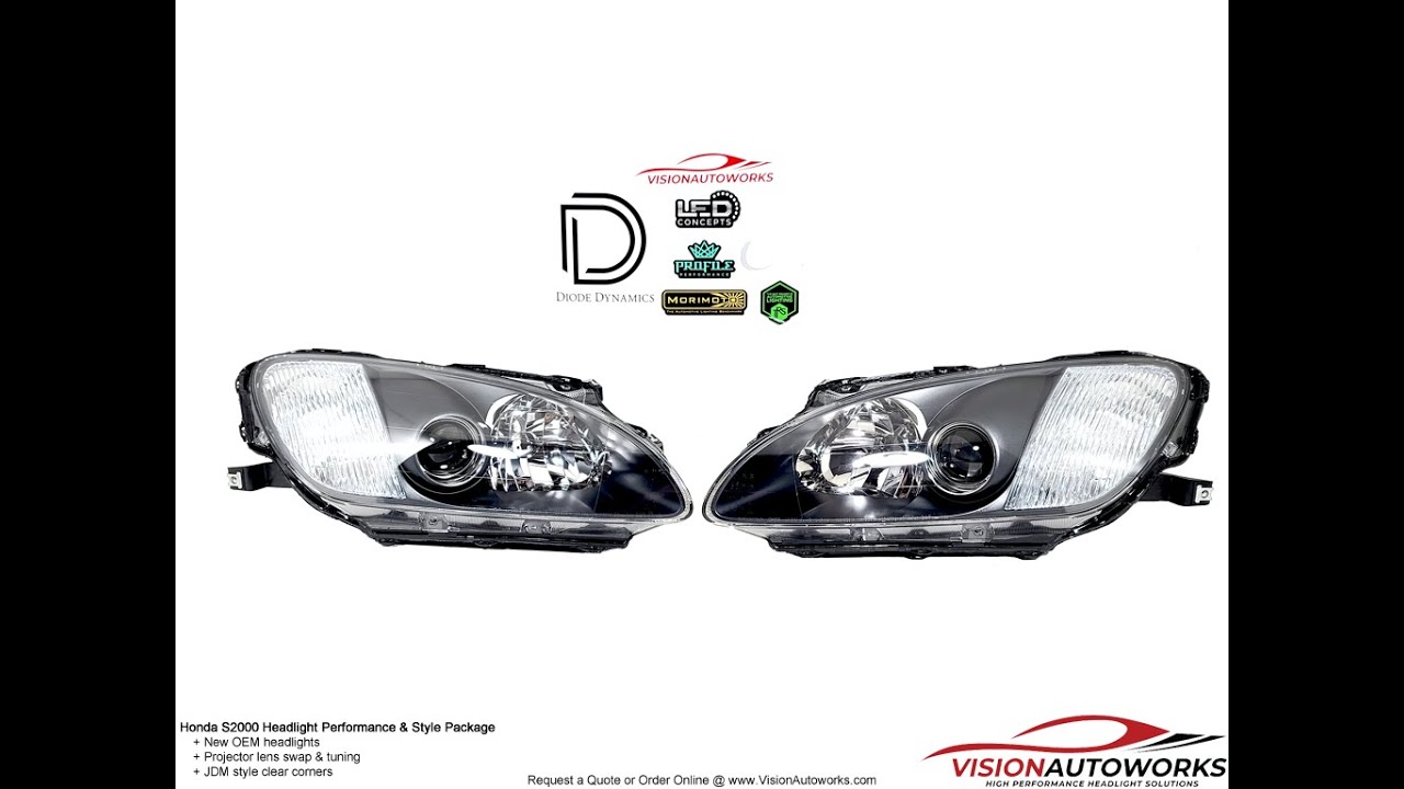 Honda S2000 AP1 Headlights with JDM style clear corners, projector ...