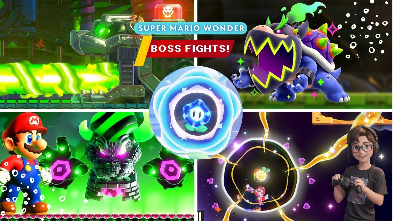 SUPER MARIO WONDER ALL BOSS FIGHTS @I_am_Gamer1016 - YouTube