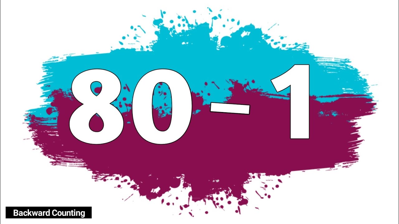 80 to 1 || Backward Counting for kids || Backward 123 || counting ...