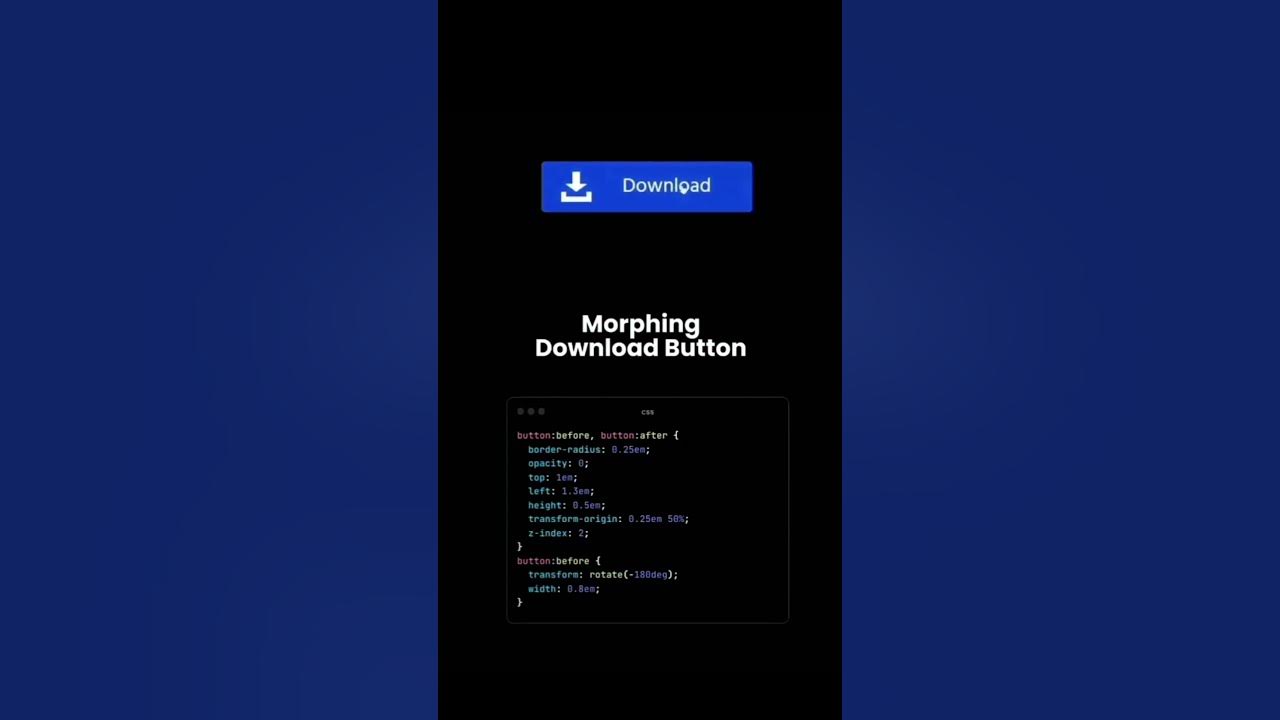 Morphing Dowload Button 💻💻 Coding Frontendprojects Htmlcssjavascript Youtube 