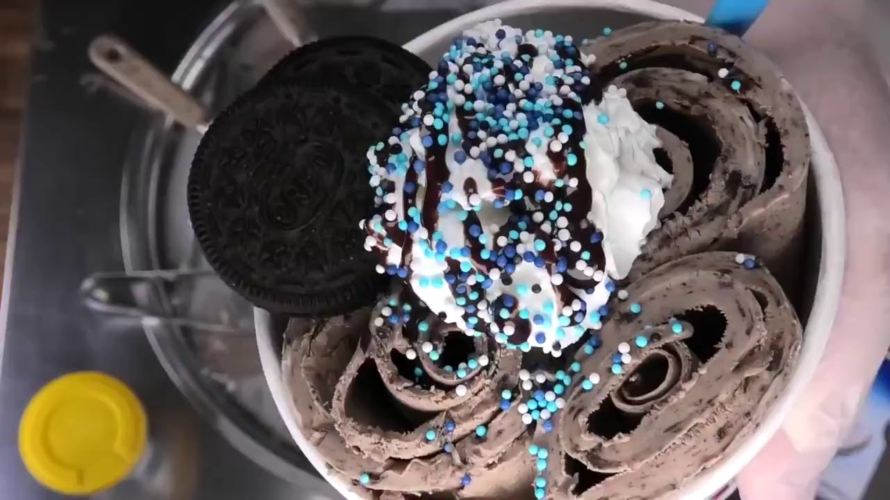 Ice Cream Rolls Oreo Double Creme Ice Cream Rolls Fried Rolled