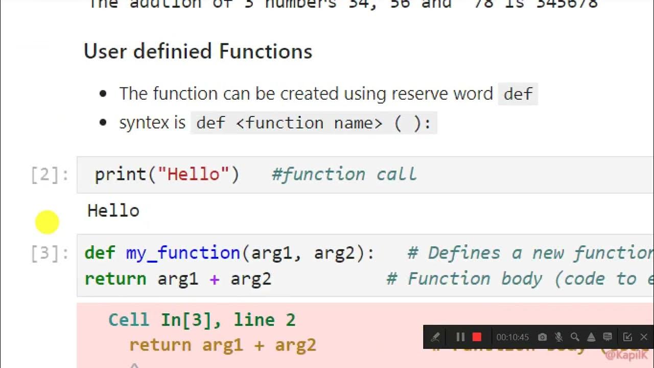 Python Lecture | User Definied Functions | NMD Pvt Ltd. Data Analytics Courses, Pune | DA5 Batch ...