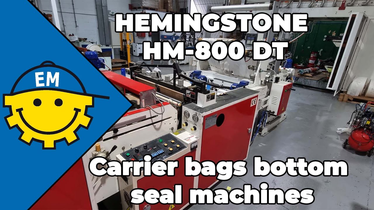 HEMINGSTONE HM 800 DT | Carrier bags bottom seal machines - YouTube