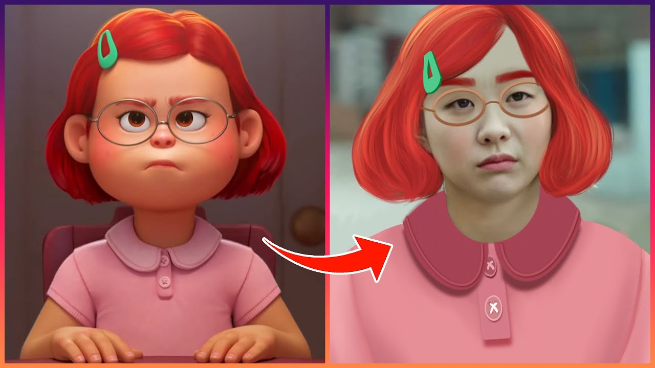 Turning Red Characters In Real Life | Mei Lee Is So Cute 👧 - YouTube