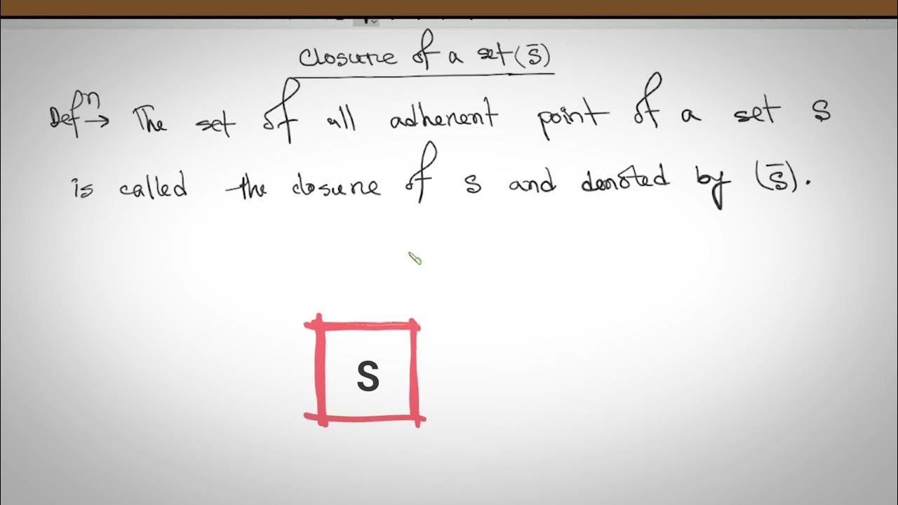 Closure of a set | Real Analysis II lec 06 - YouTube