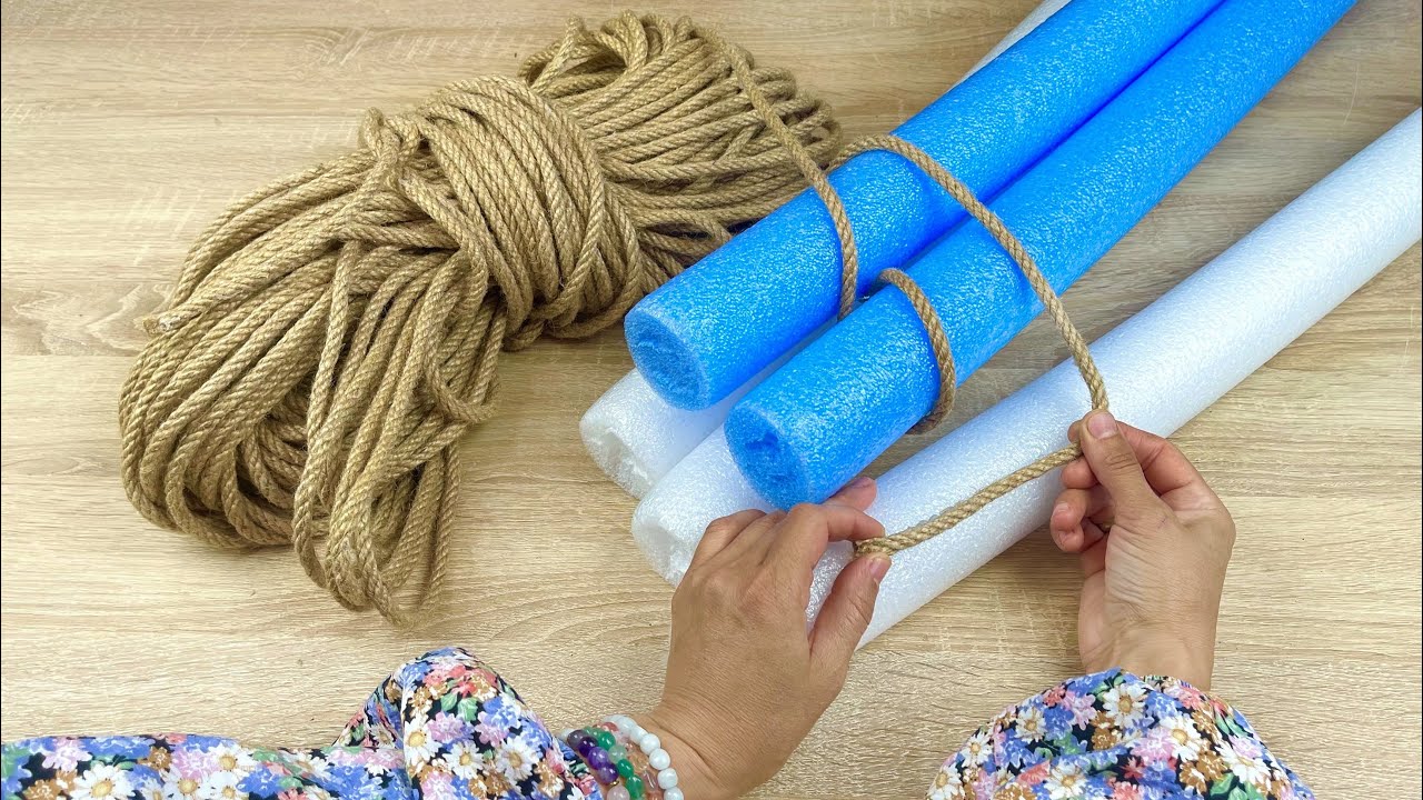 Look What I Made With Foam Pool Noodle and Wicker Rope! - YouTube