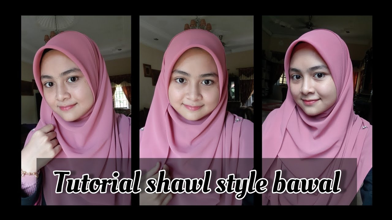 Shawl style bawal tutorial | mudah & labuh - YouTube