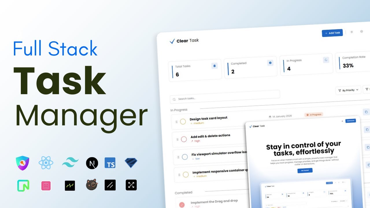 Build a Full Stack Task Manager App Using React, Typescript, Tailwind ...