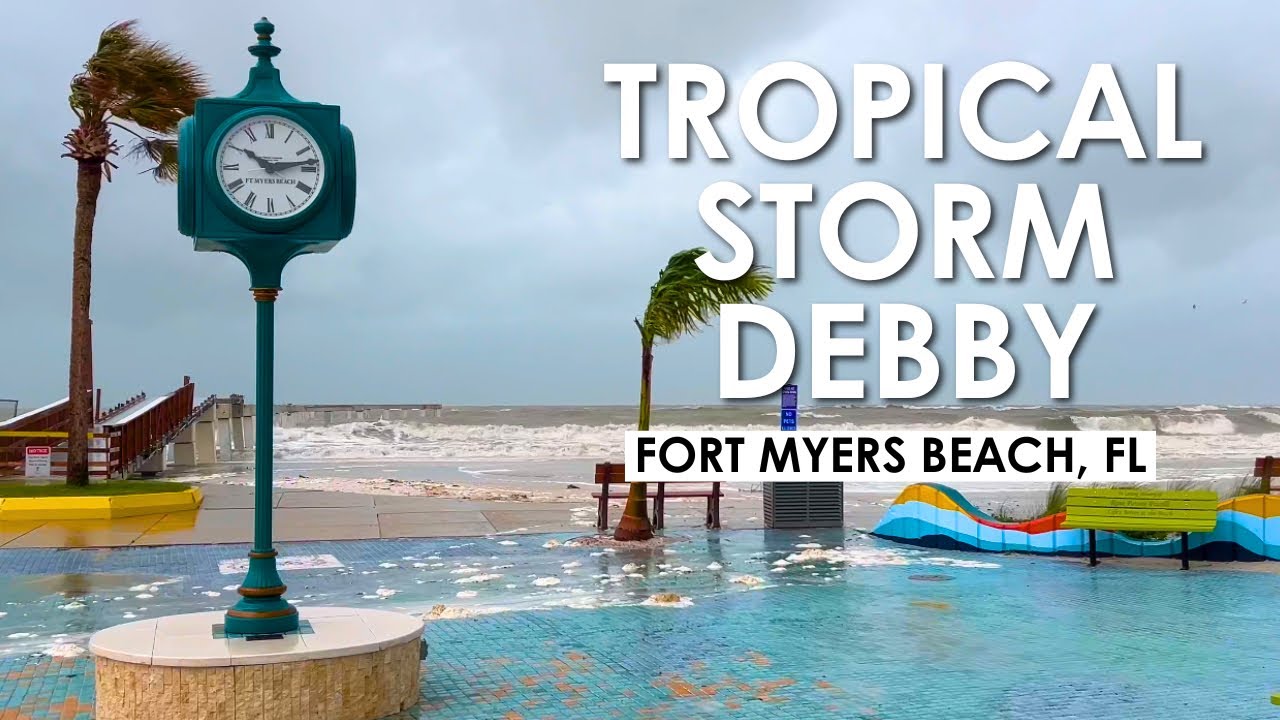 Tropical Storm Debby Floods Fort Myers Beach, FL - YouTube